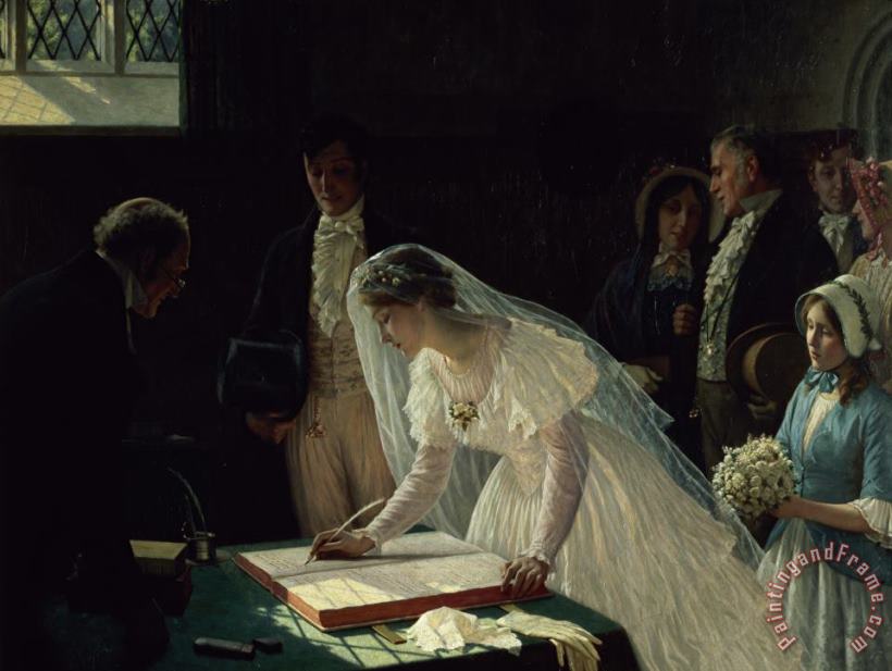 Edmund Blair Leighton Signing the Register painting - Signing the ...