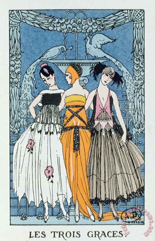 Georges Barbier Les Trois Graces painting - Les Trois Graces print for sale