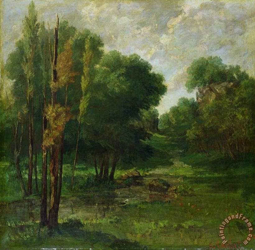 Gustave Courbet Forest Landscape painting - Forest Landscape print for sale