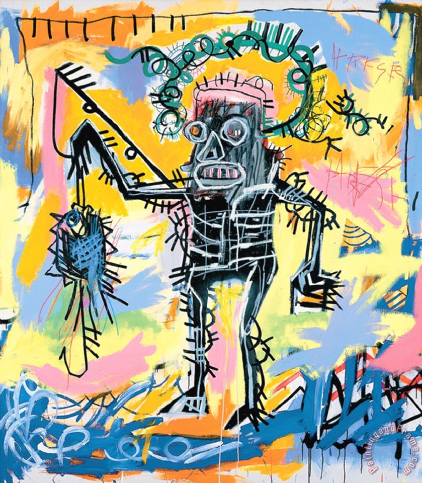 Jean-michel Basquiat Fishing 1981 painting - Fishing 1981 print for sale