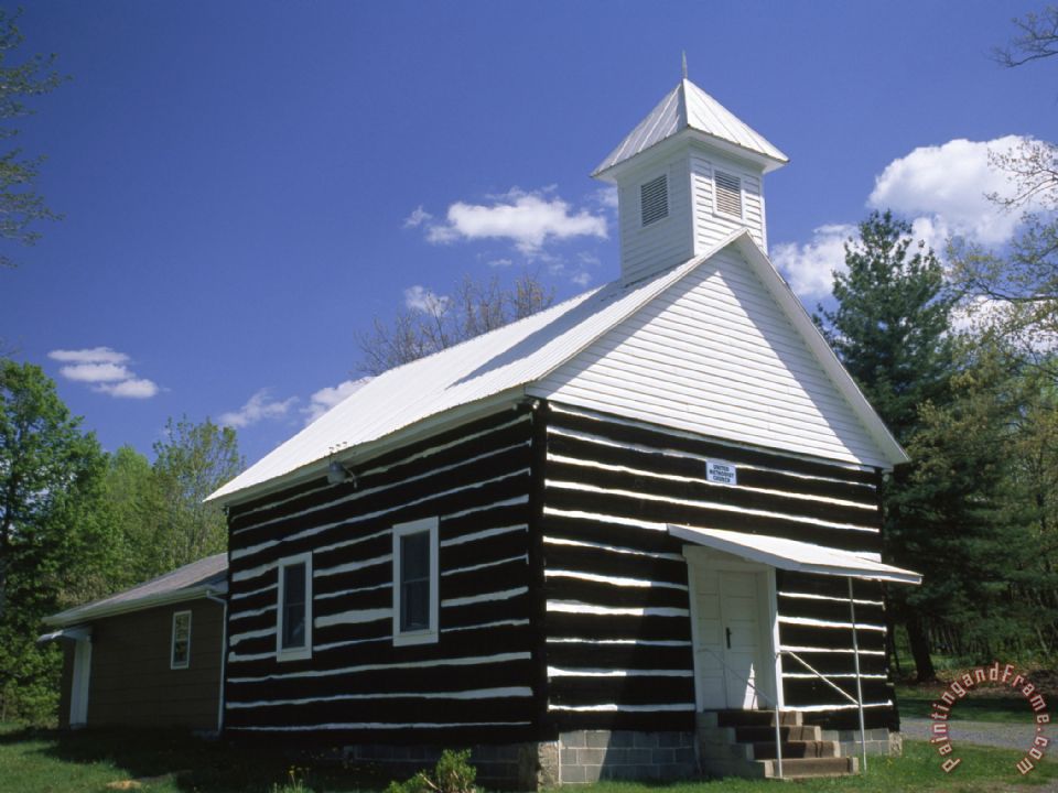 Raymond Gehman Old Log Church on Droop Mountain in The Allegheny ...