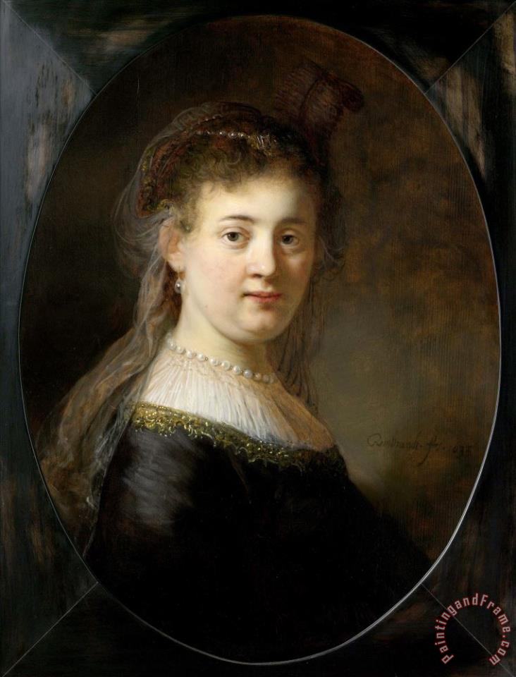 Rembrandt Portrait of Saskia Van Uylenburgh (16121642) painting ...